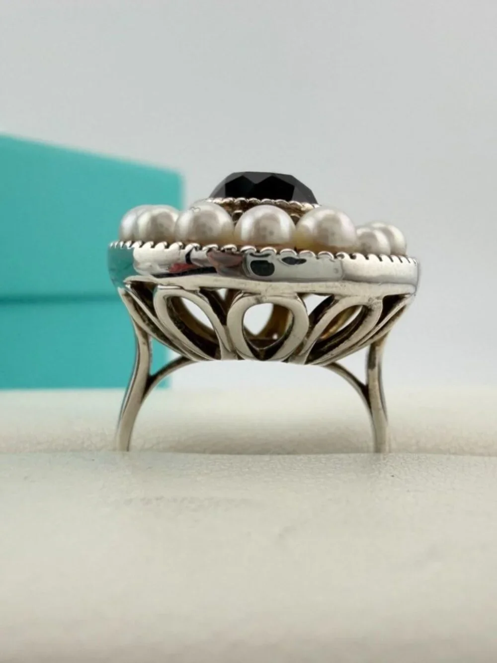 Tiffany & Co. | Jewelry | Tiffany Co Pearl Onyx Ziegfeld Cocktail Ring ...